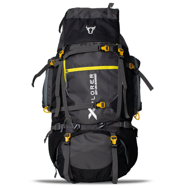 Explorer 95 Ltr hiking Rucksack- Grey+black – Mufubu